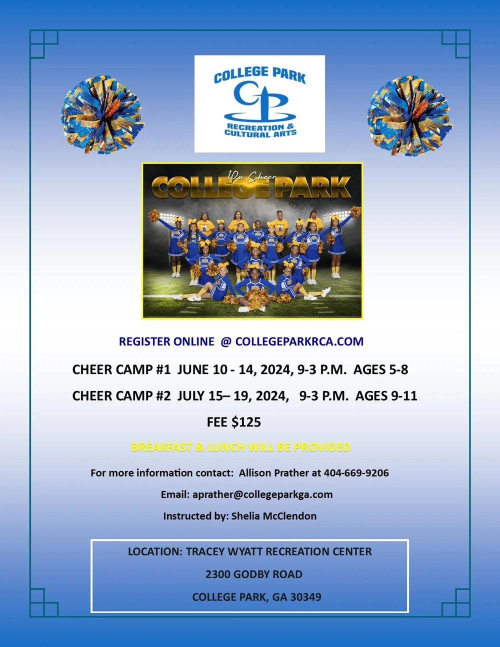 Basketball and Football Cheer — College Park Recreation and Cultural Arts