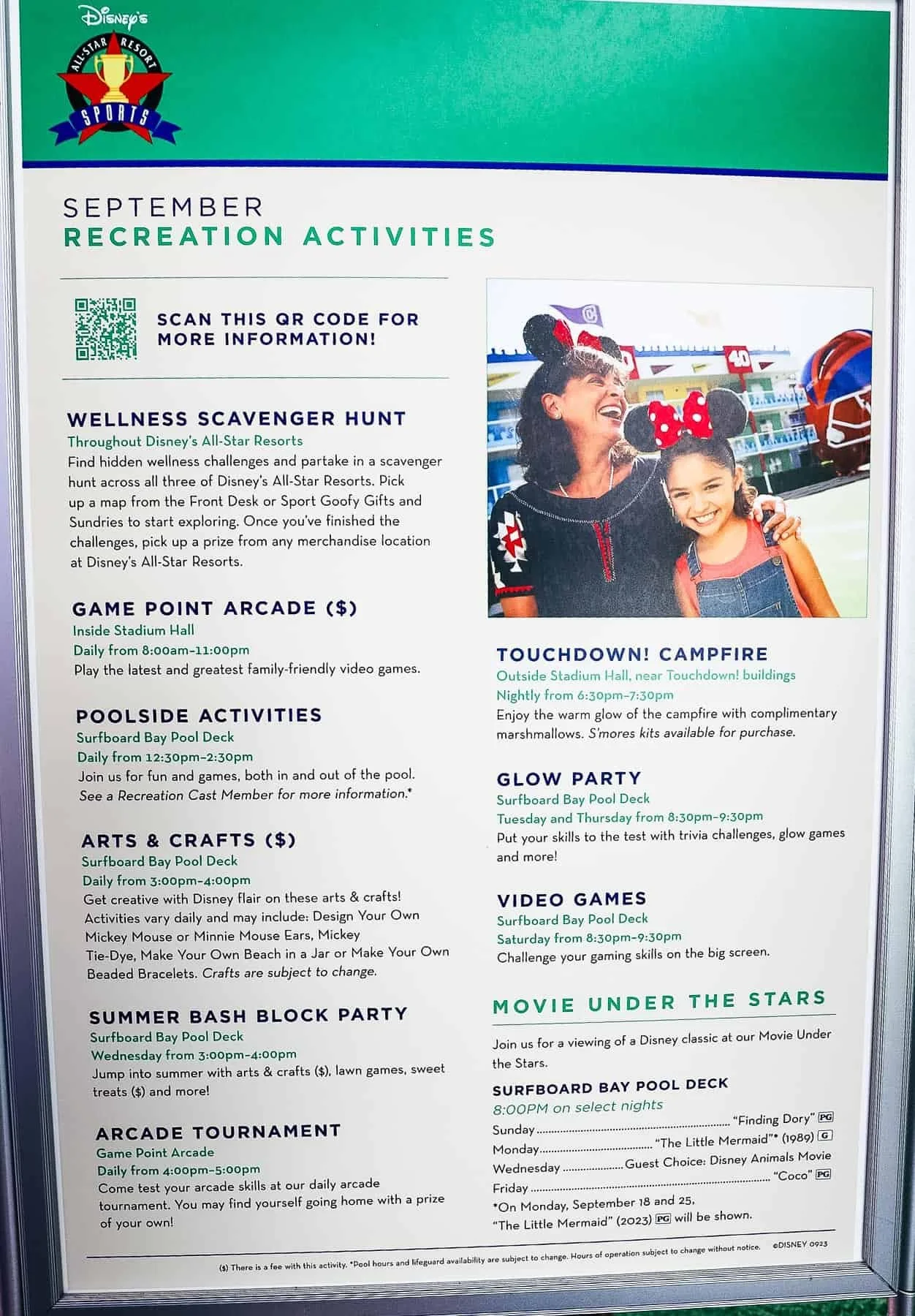 Disney's All-Star Sports Resort Activity Calendar Archive — Magical ...