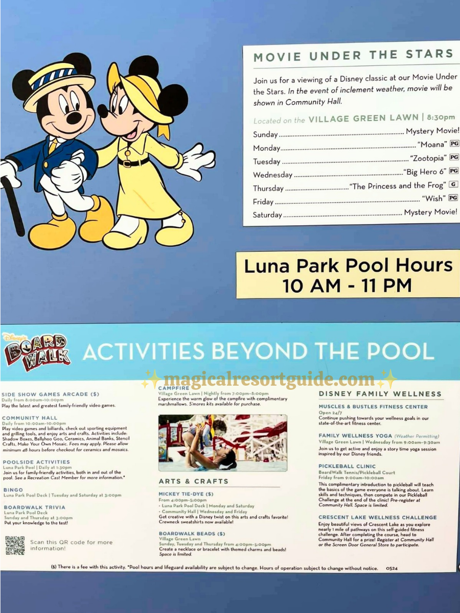 Disney's BoardWalk Inn Resort Recreation Activities — Magical Resort Guide