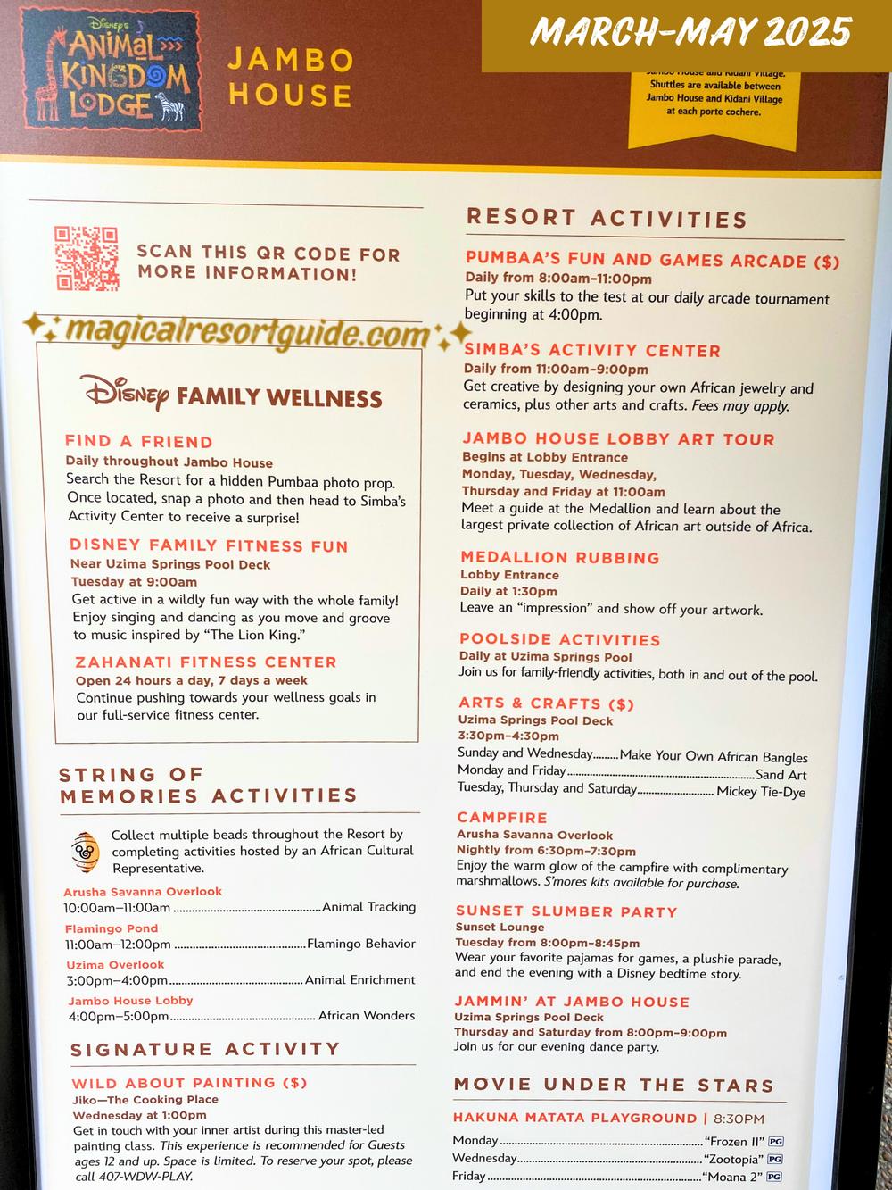 Disney's Animal Kingdom Lodge Resort Recreation Activities — Magical ...