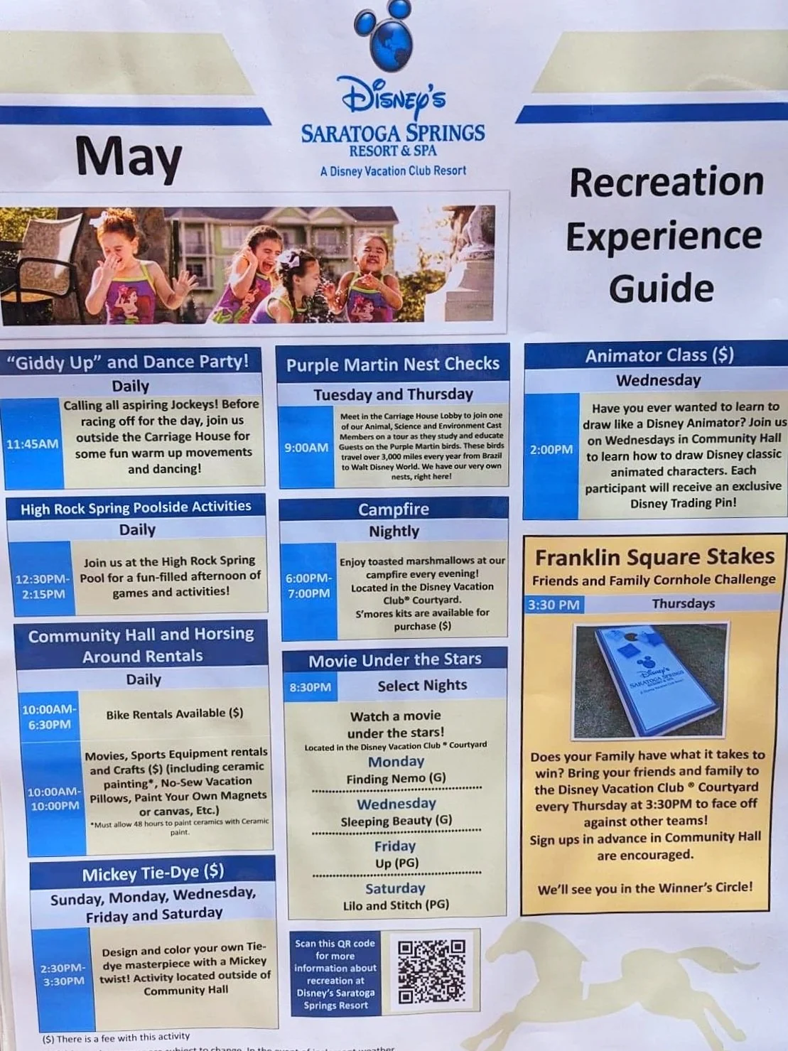 Disney's Saratoga Springs Resort Activity Calendar Archive — Magical ...