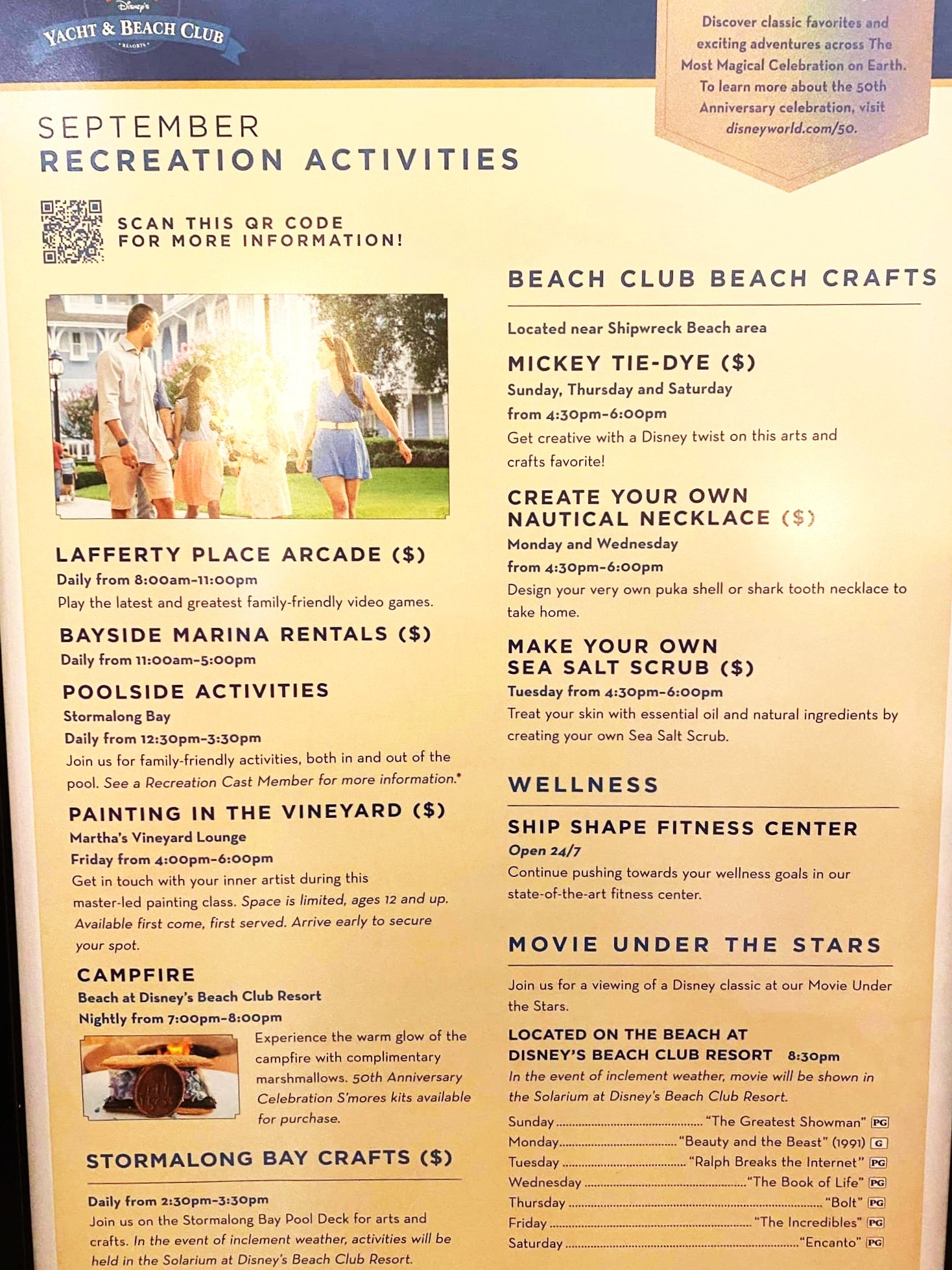 Disney's Yacht & Beach Club Resort Activity Calendar Archive — Magical ...