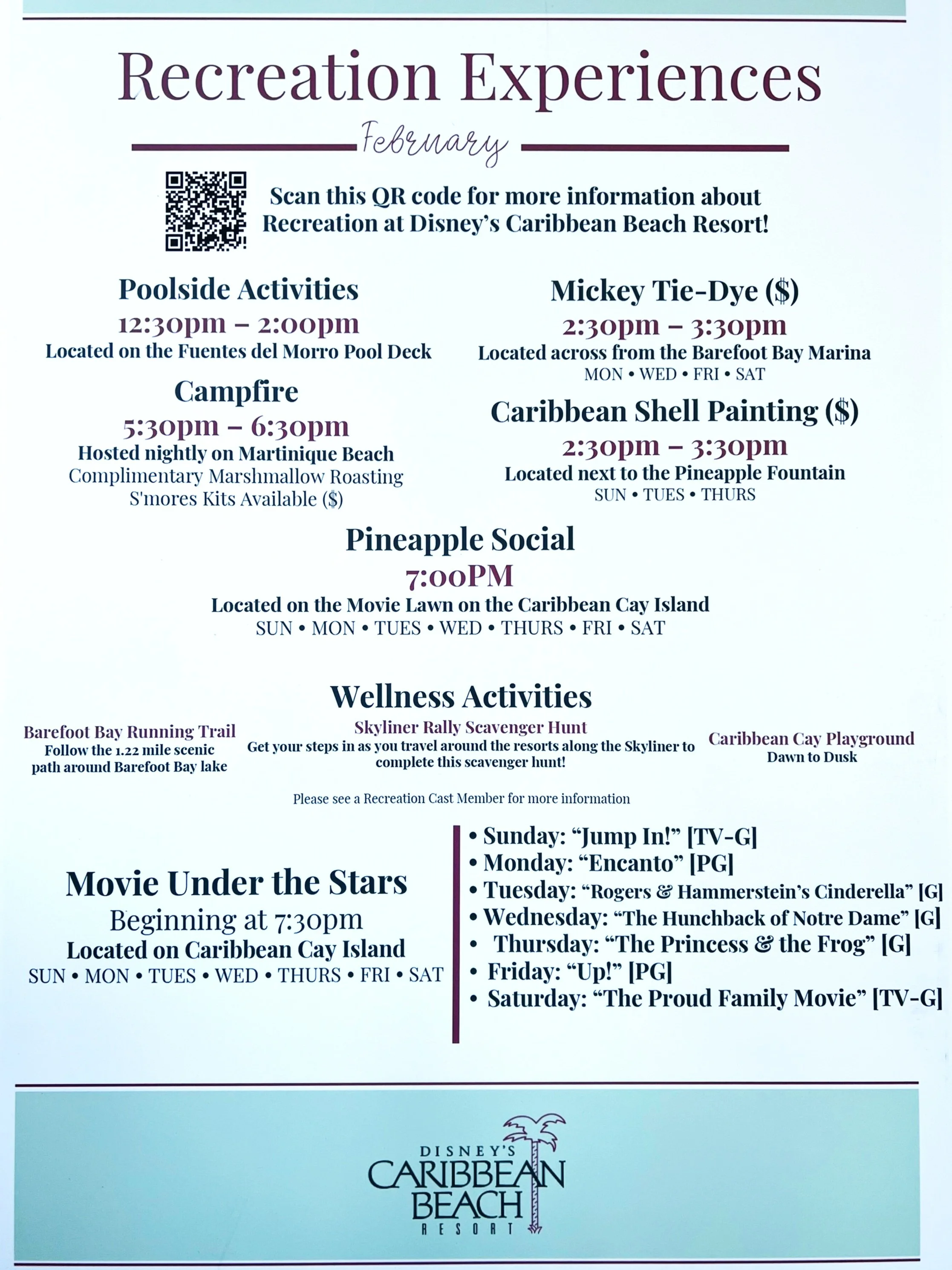 Disney's Caribbean Beach Resort Activity Calendar Archive — Magical ...