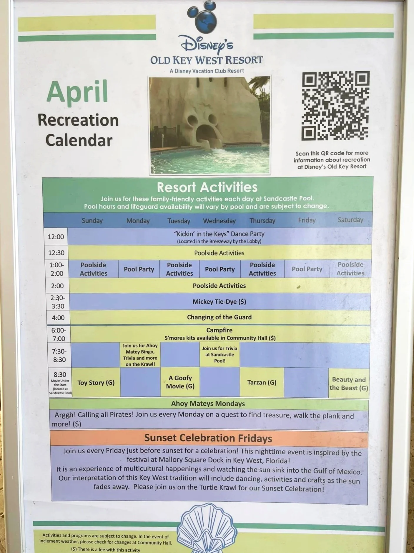 Disney's Old Key West Resort Activity Calendar Archive — Magical Resort ...