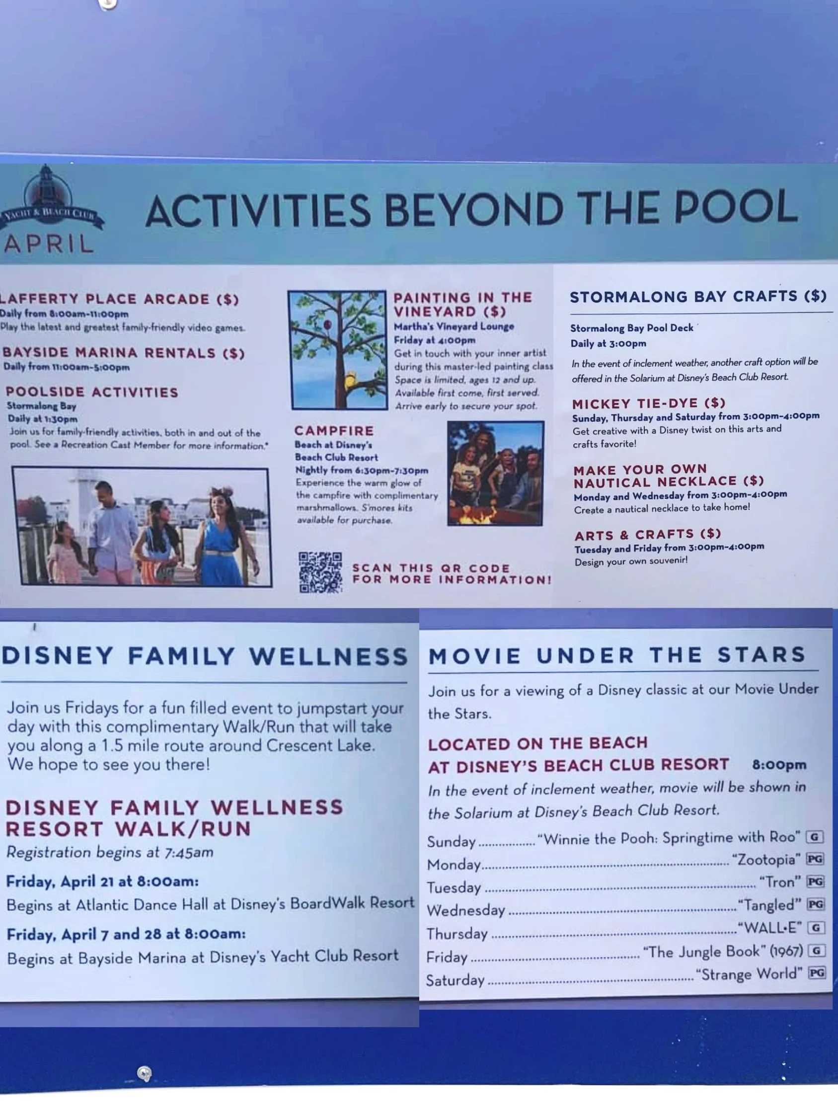 Disney's Yacht & Beach Club Resort Activity Calendar Archive — Magical ...