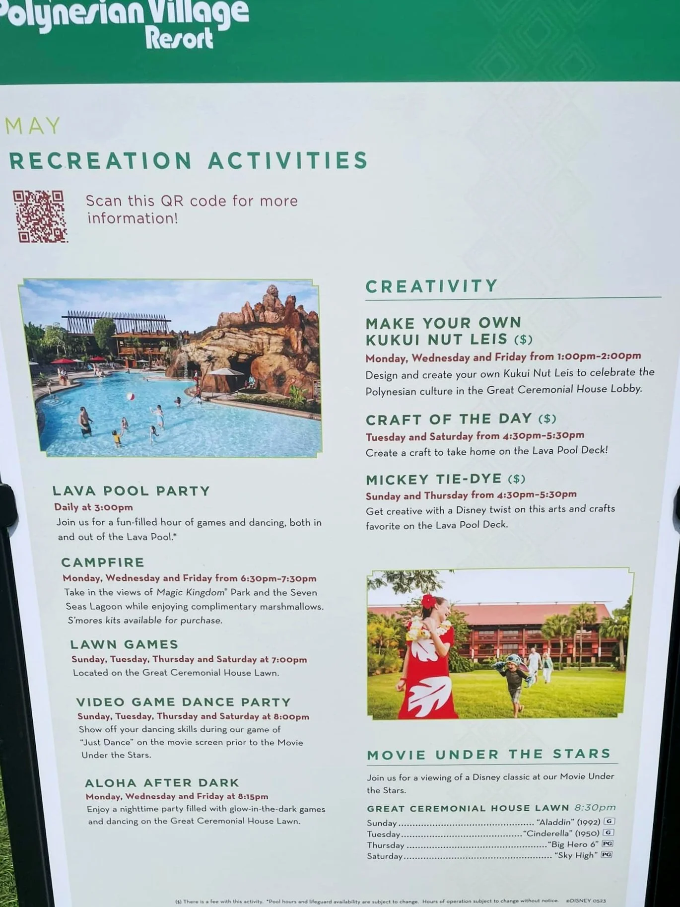 Disney's Polynesian Village Activity Calendar Archive — Magical Resort ...