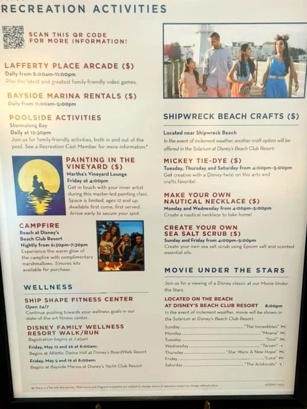 Disney's Yacht & Beach Club Resort Activity Calendar Archive — Magical ...