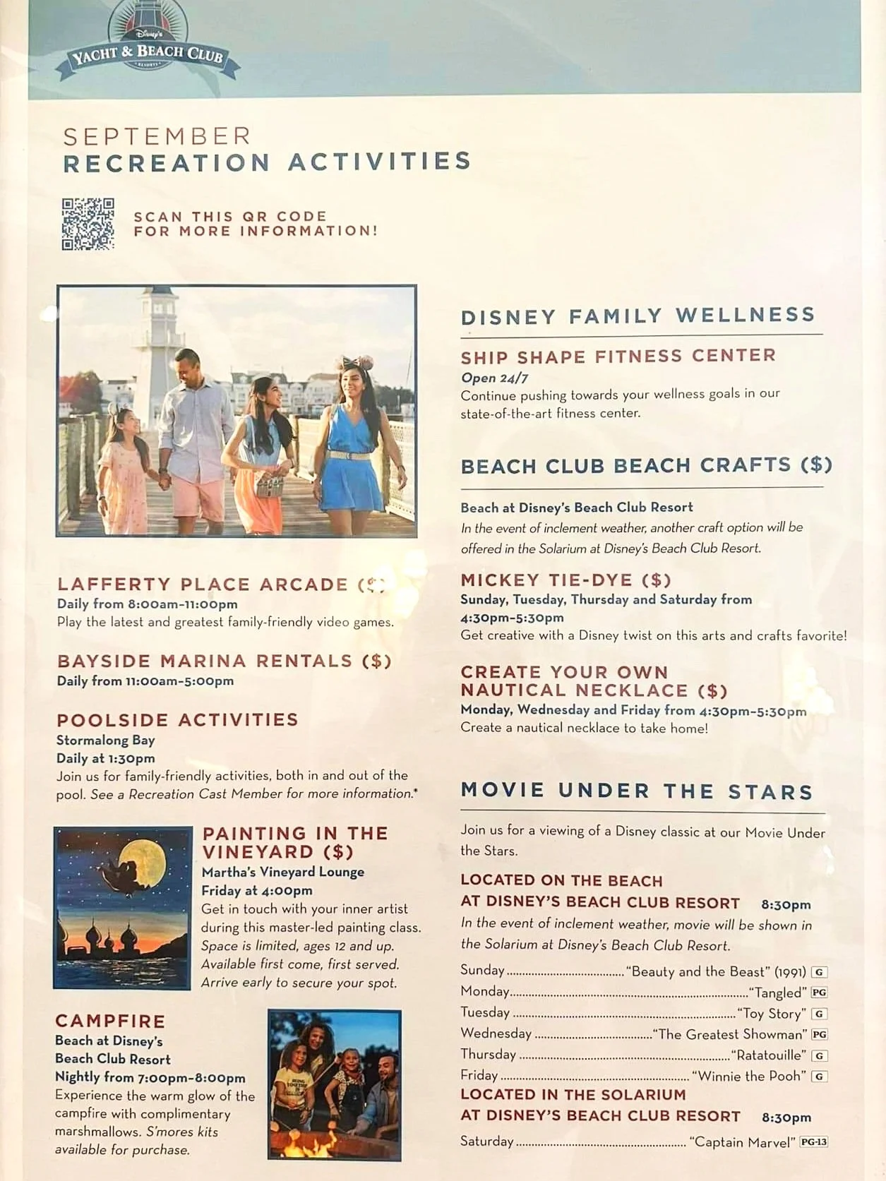 Disney's Yacht & Beach Club Resort Activity Calendar Archive — Magical ...