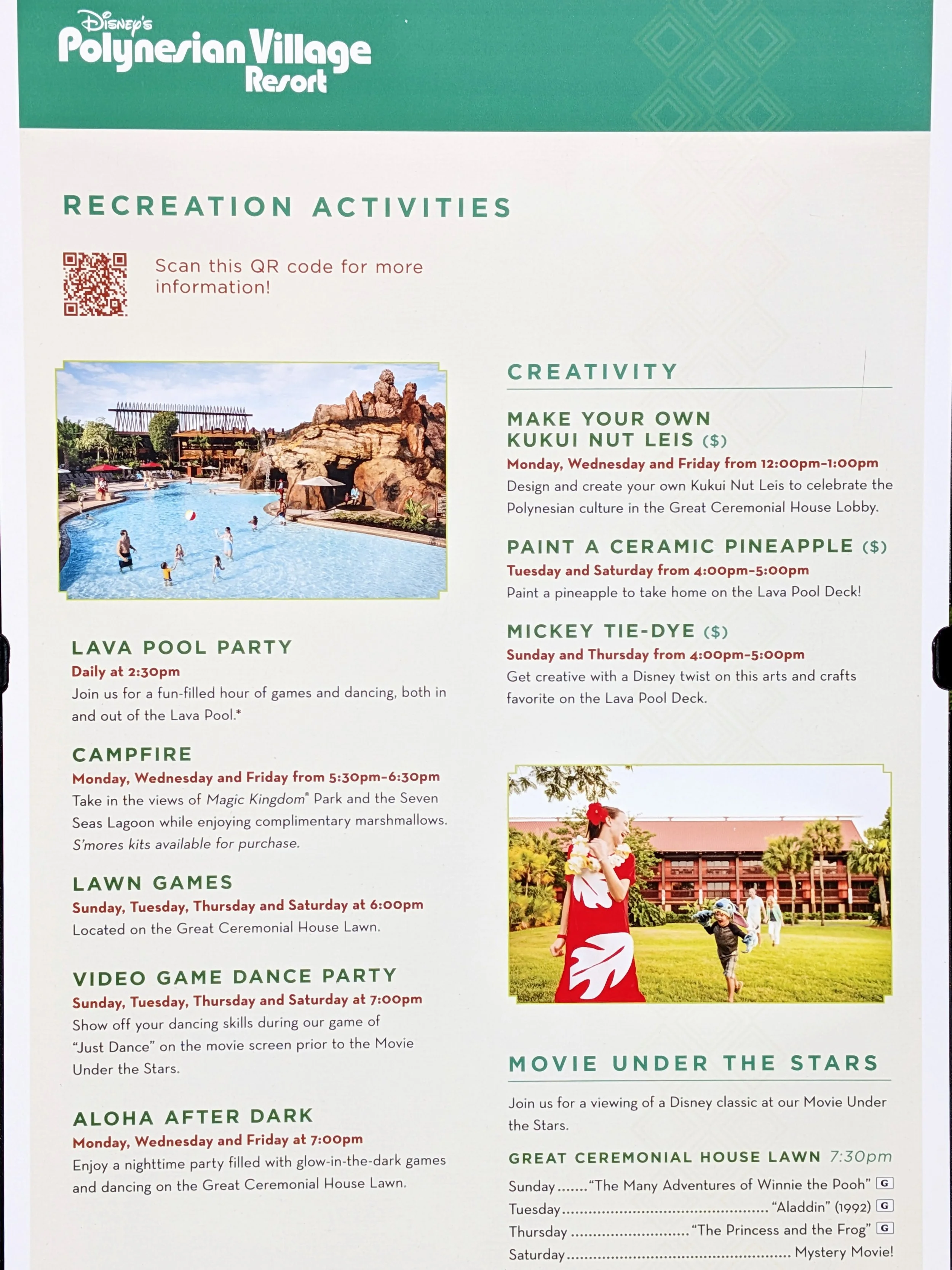 Disney's Polynesian Village Resort Recreation Activities — Magical ...