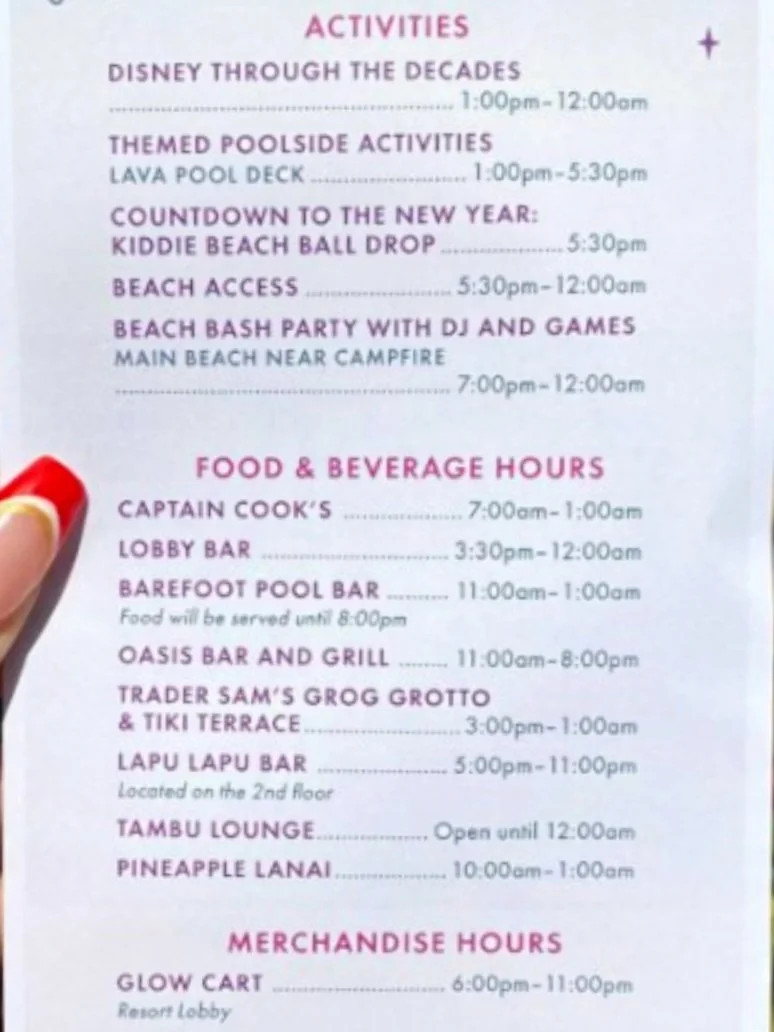 New Year's Eve Activities at Disney's Polynesian Village Resort ...