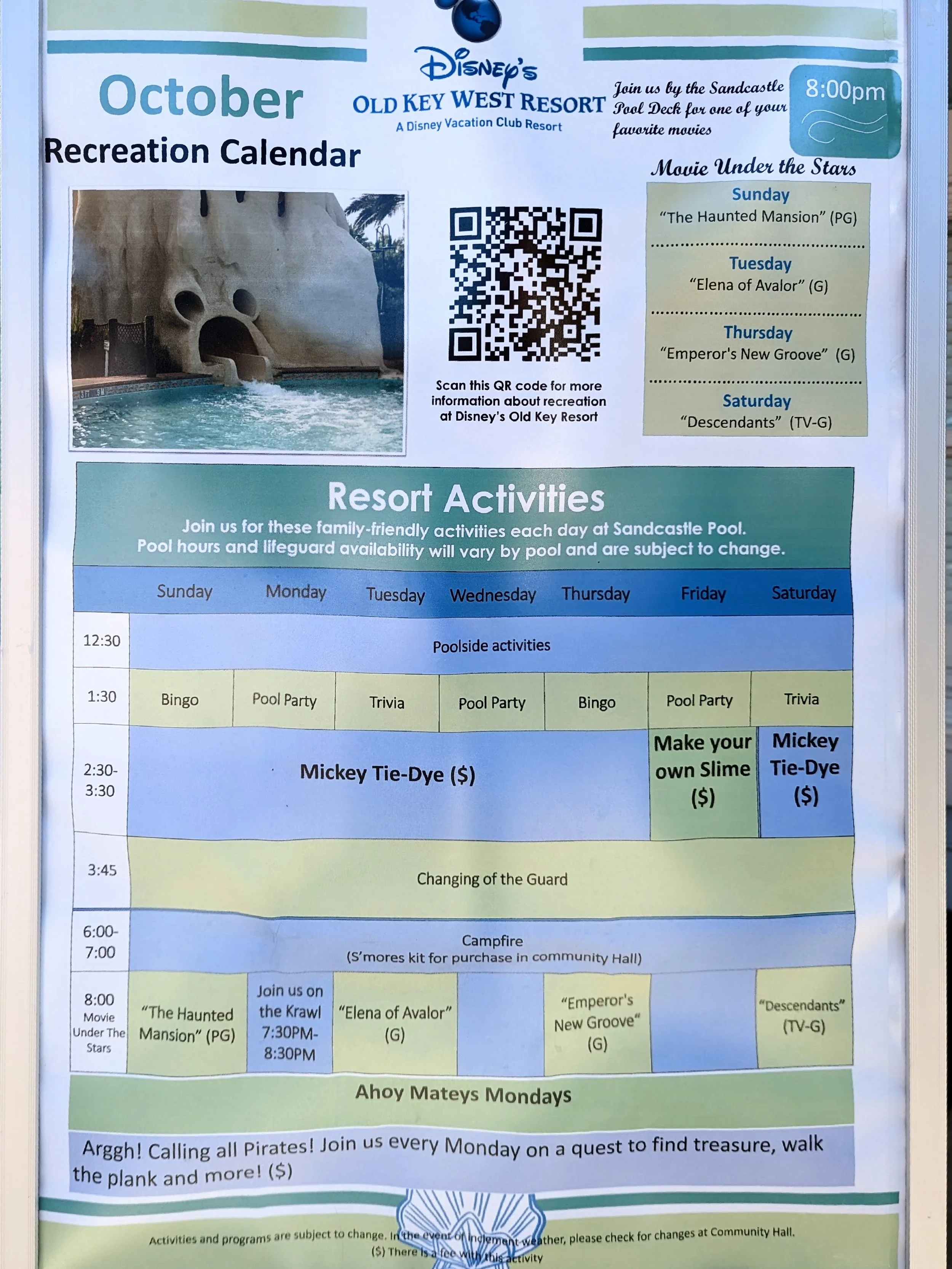 Disney's Old Key West Resort Activity Calendar Archive — Magical Resort ...