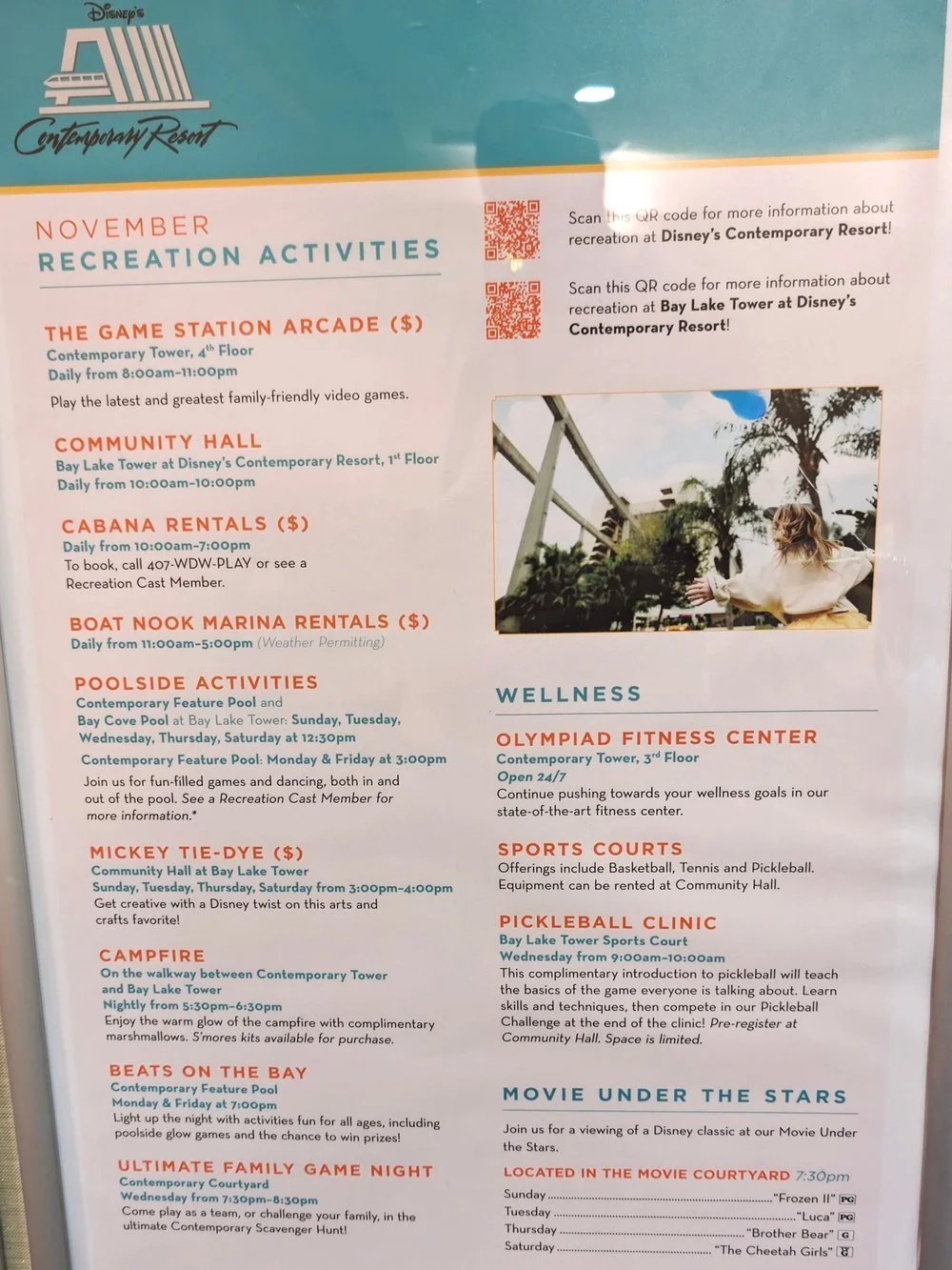 Disney's Contemporary Resort Activity Calendar Archive — Magical Resort ...