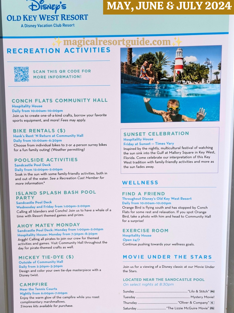 Disney's Old Key West Resort Recreation Activities — Magical Resort Guide