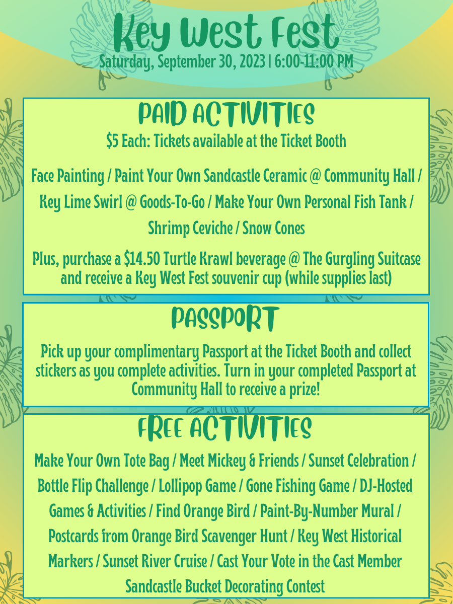 Key West Fest Activities at Disney's Old Key West Resort — Magical ...