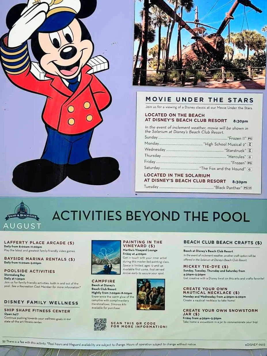 Disney's Yacht & Beach Club Resort Activity Calendar Archive — Magical ...