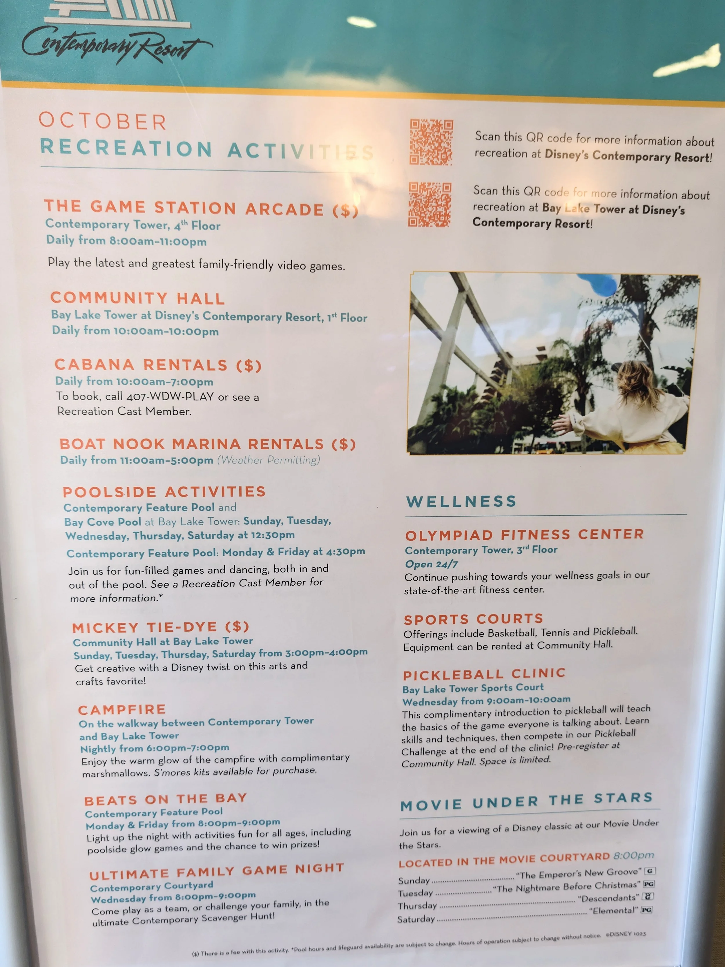 Disney's Contemporary Resort Activity Calendar Archive — Magical Resort ...
