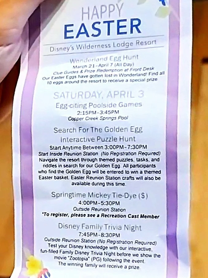 Easter Activities at Disney's Wilderness Lodge Resort — Magical Resort ...