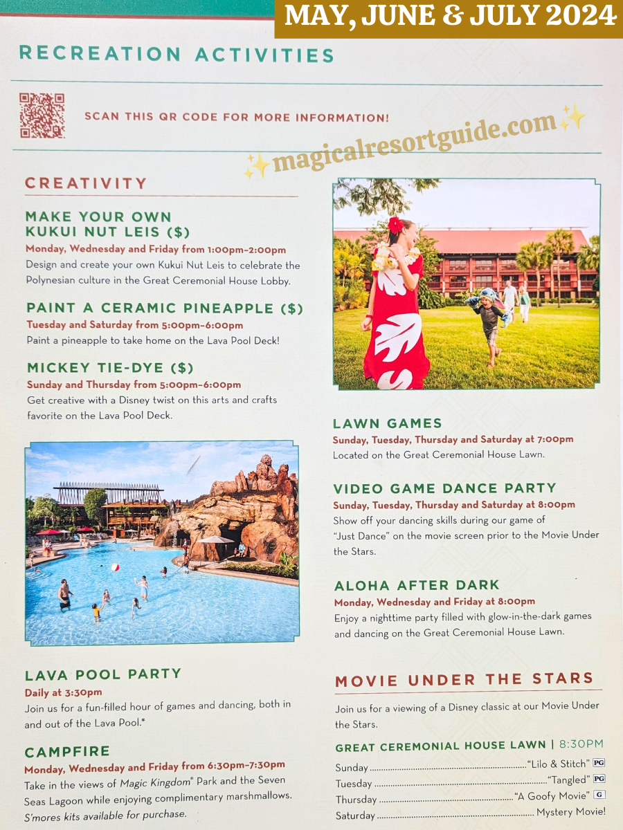 Disney's Polynesian Village Resort Recreation Activities — Magical ...