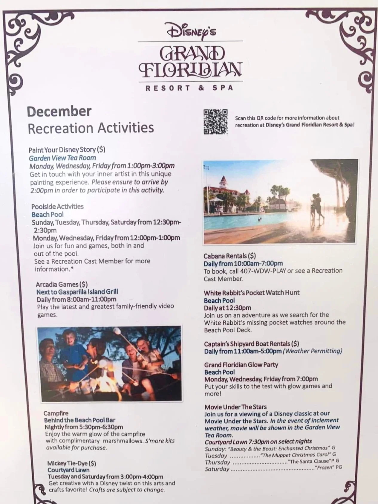 Disney's Grand Floridian Resort Recreation Activities — Magical Resort ...