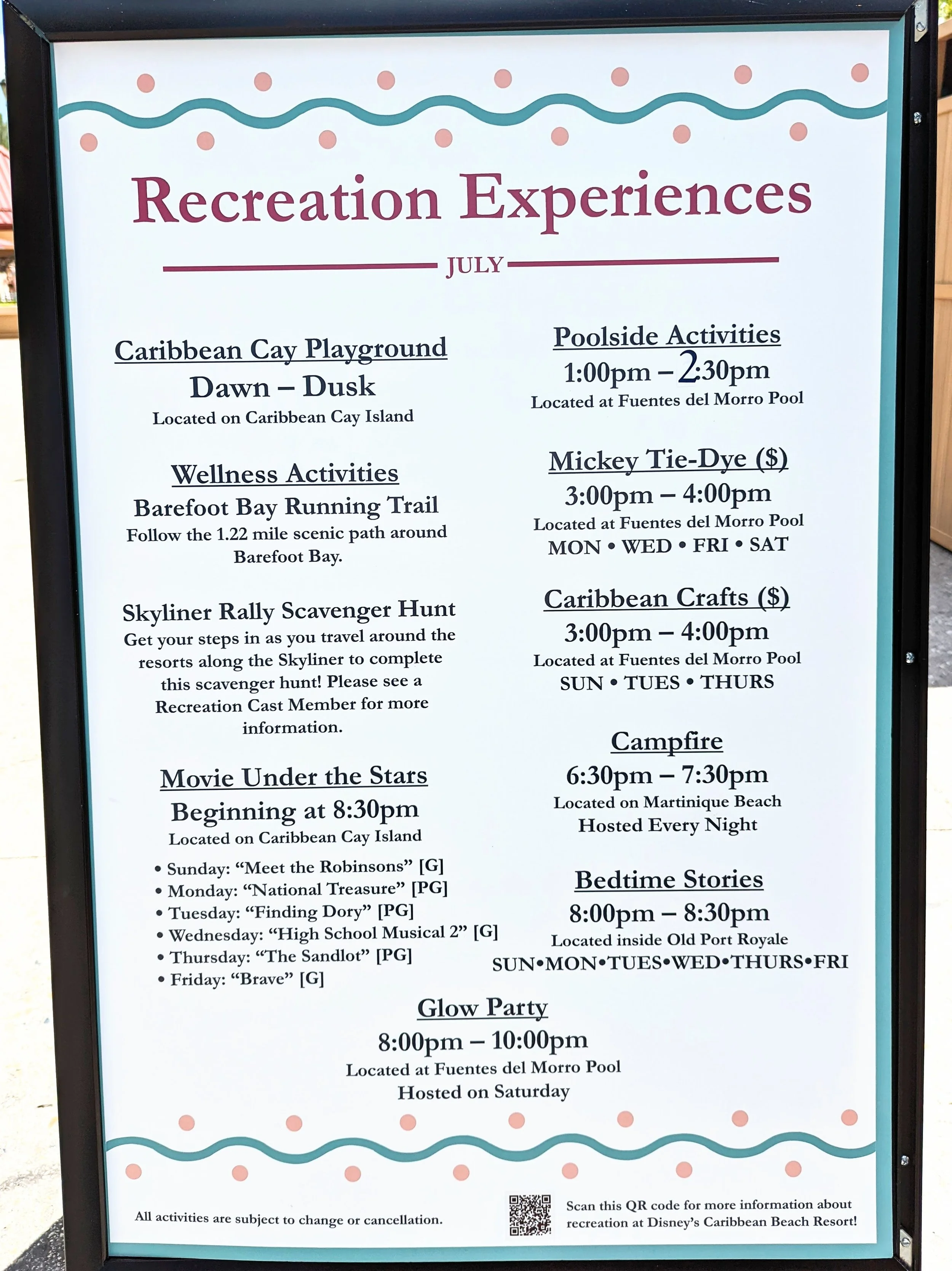Disney's Caribbean Beach Resort Activity Calendar Archive — Magical ...