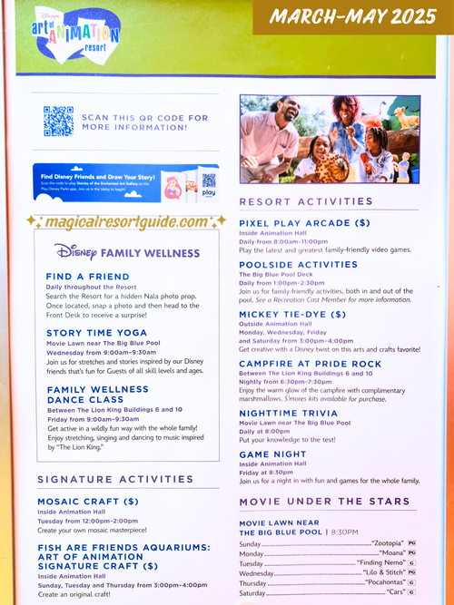 Disney's Art of Animation Resort Recreation Activities — Magical Resort ...