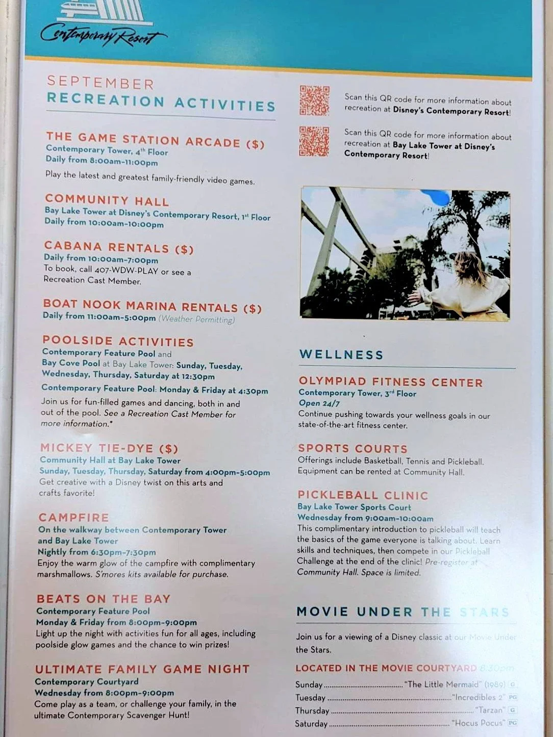Disney's Contemporary Resort Activity Calendar Archive — Magical Resort ...