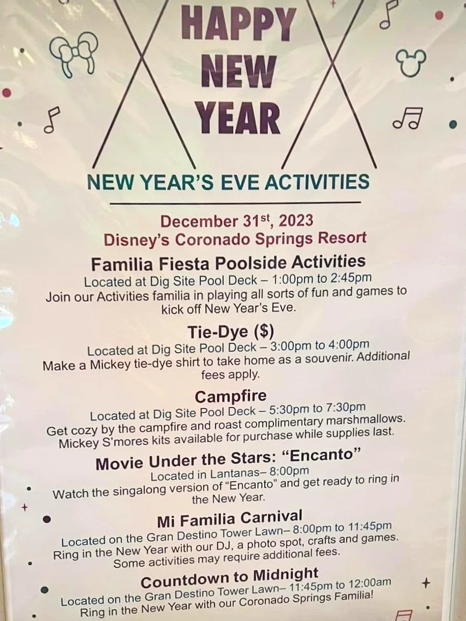 New Year's Eve Activities at Disney's Coronado Springs Resort — Magical ...