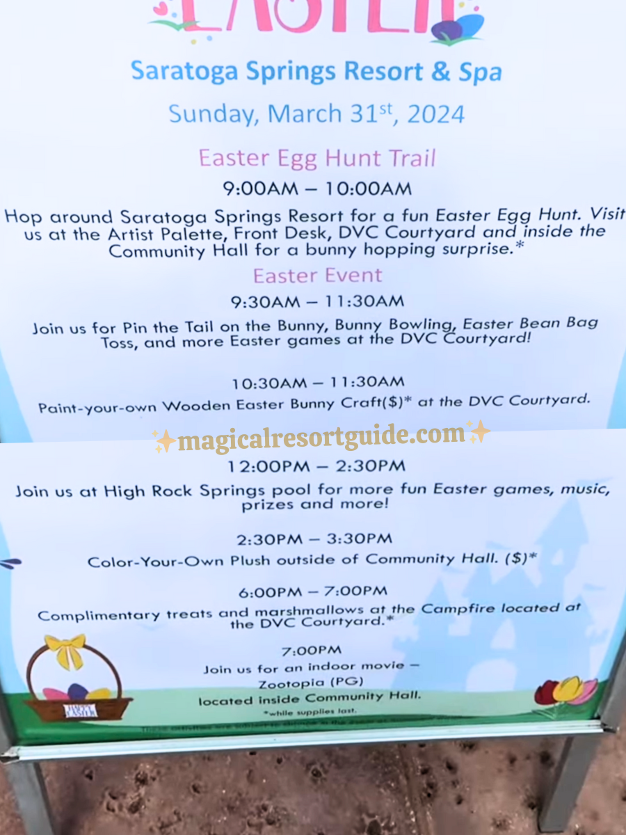 Easter Activities at Disney's Saratoga Springs Resort — Magical Resort ...