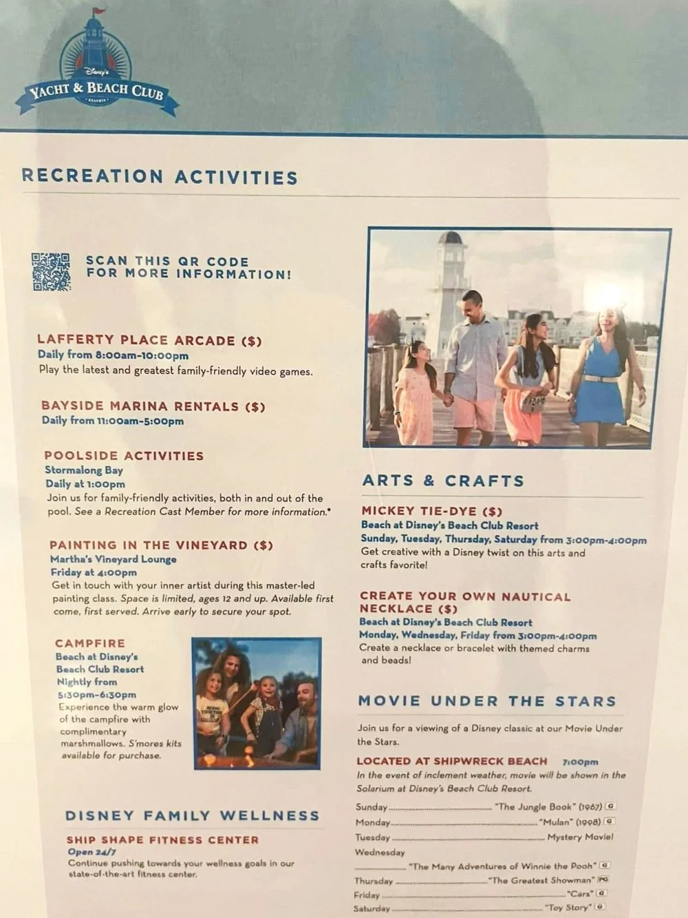 Disney's Yacht & Beach Club Resort Activity Calendar Archive — Magical ...
