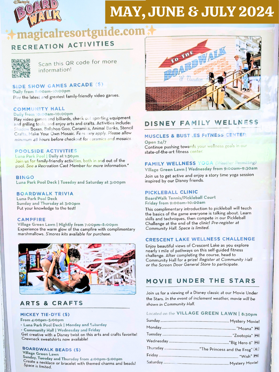 Disney's BoardWalk Inn Resort Recreation Activities — Magical Resort Guide