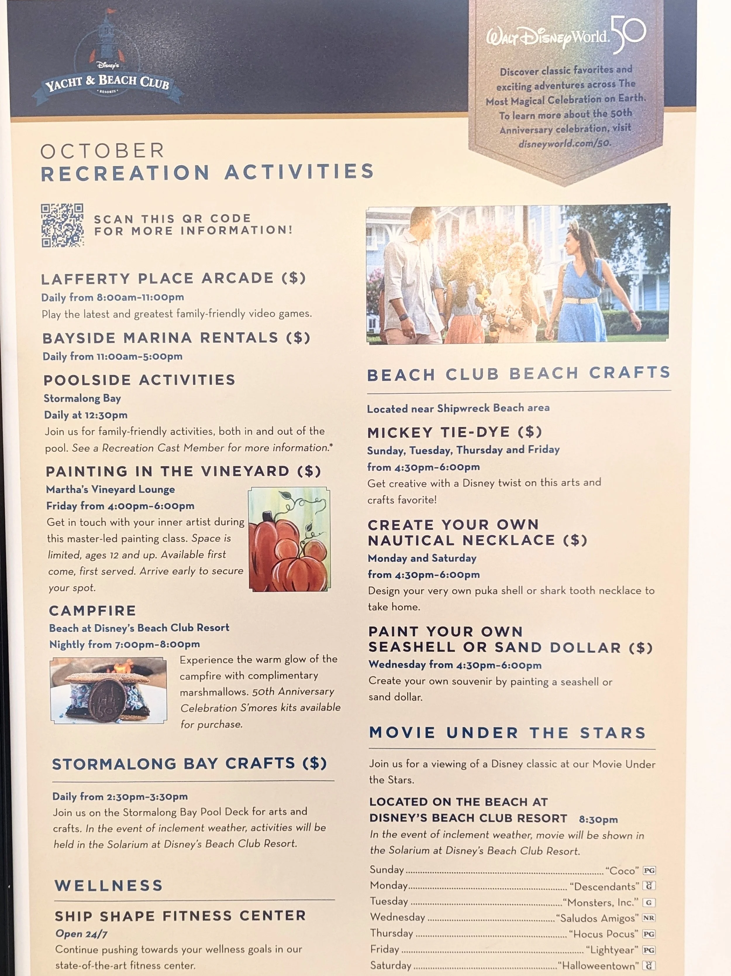 Disney's Yacht & Beach Club Resort Activity Calendar Archive — Magical ...