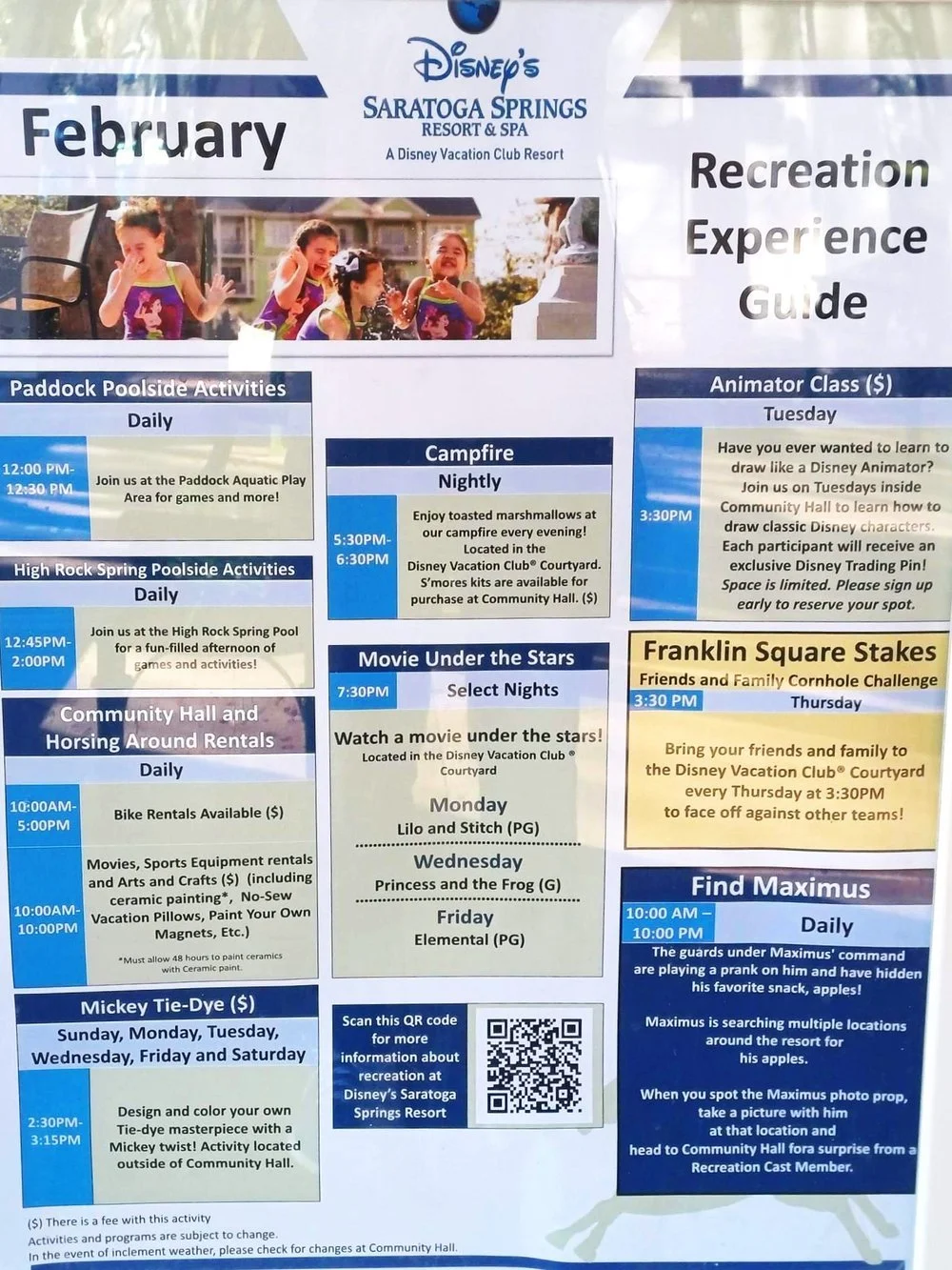 Disney's Saratoga Springs Resort Activity Calendar Archive — Magical ...