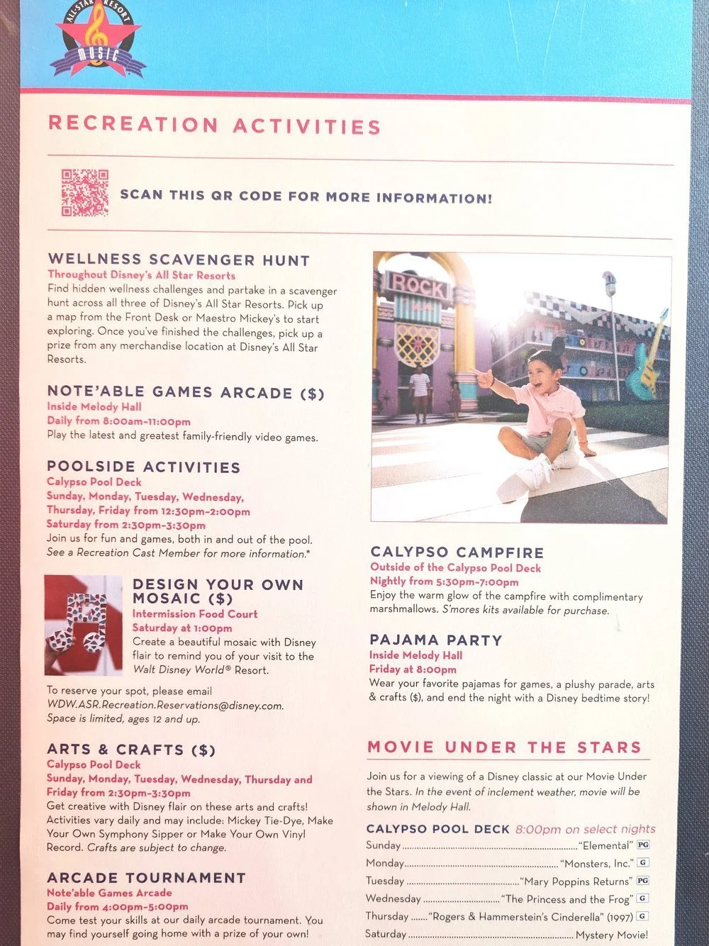 Disney's All-Star Music Resort Activity Calendar Archive — Magical ...