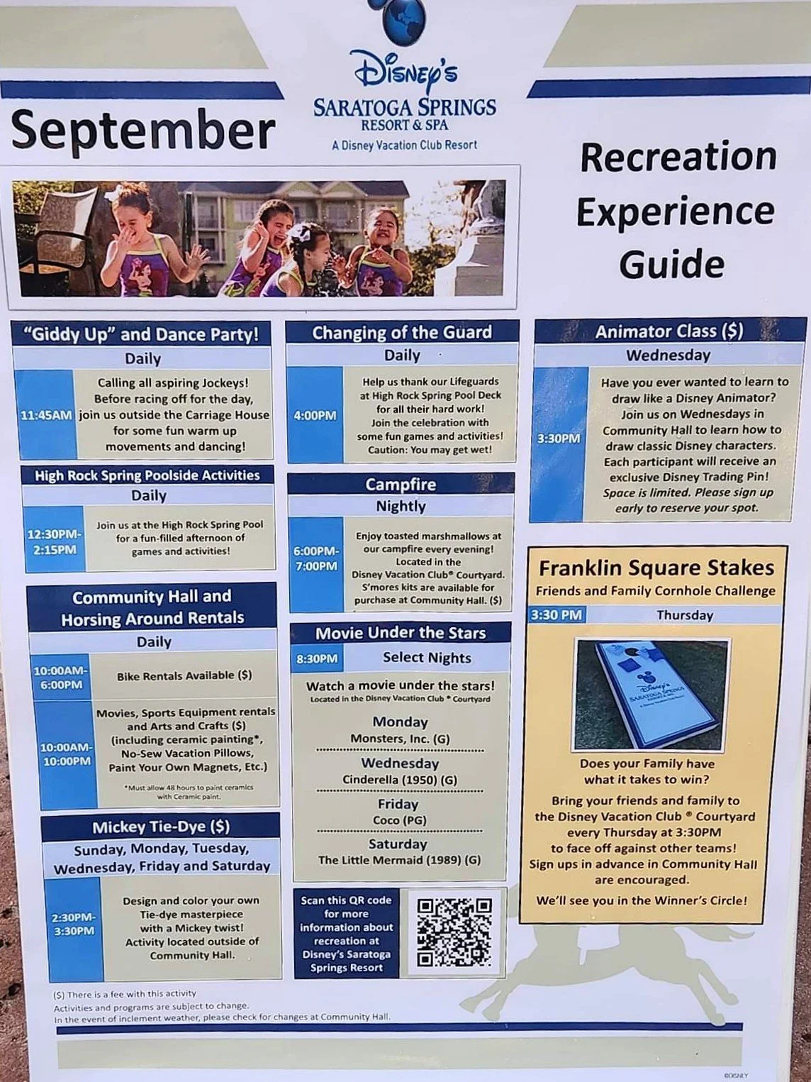 Disney's Saratoga Springs Resort Activity Calendar Archive — Magical ...