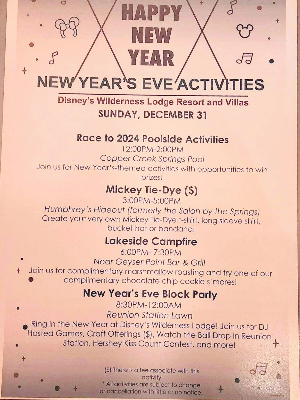 New Year's Eve Activities at Disney's Wilderness Lodge Resort — Magical ...