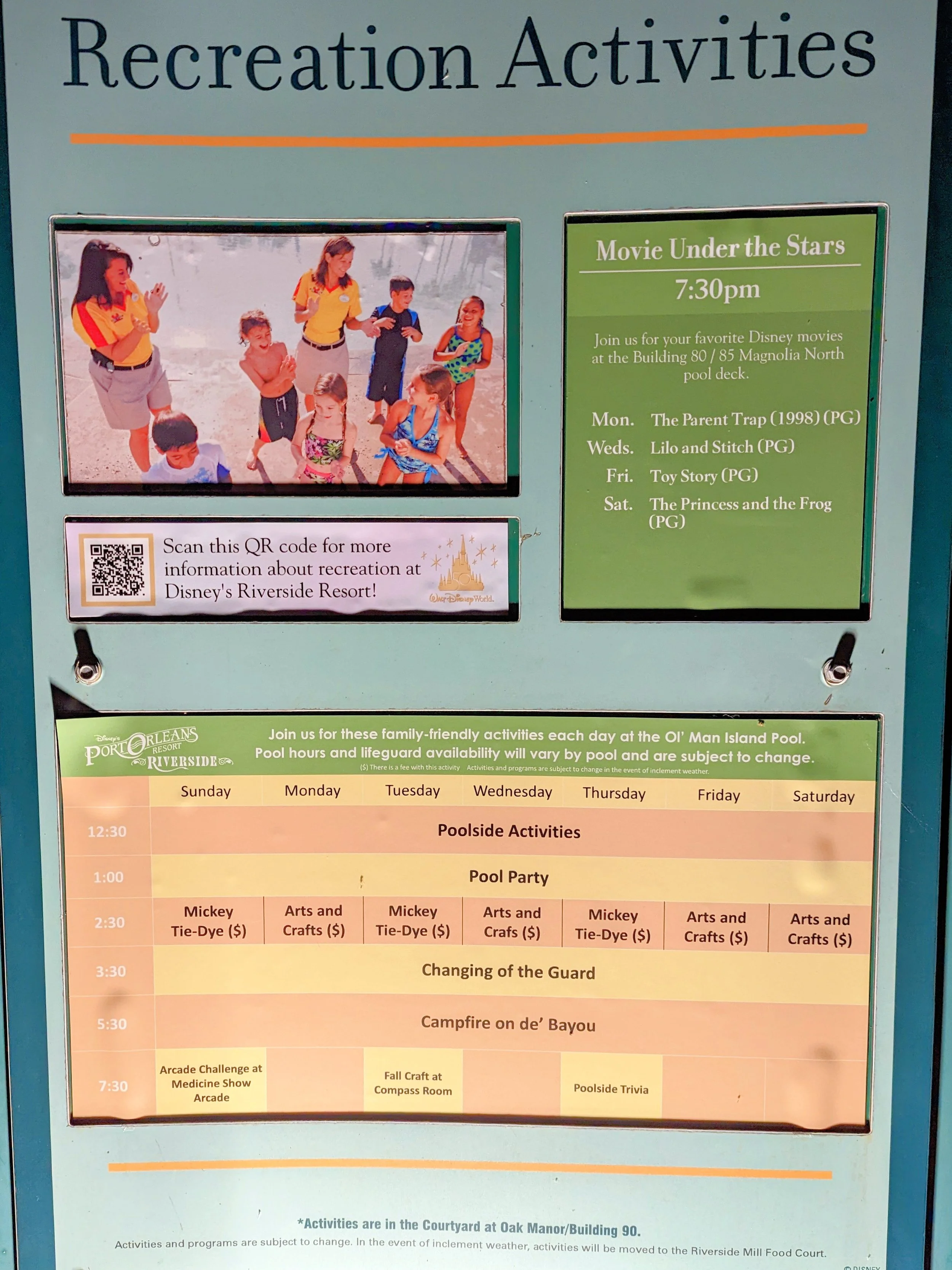 Disney Port Orleans Riverside Resort Activity Calendar Archive ...