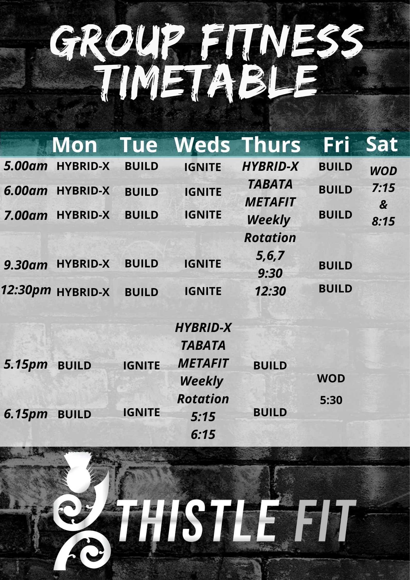 Timetable — Thistle Fit