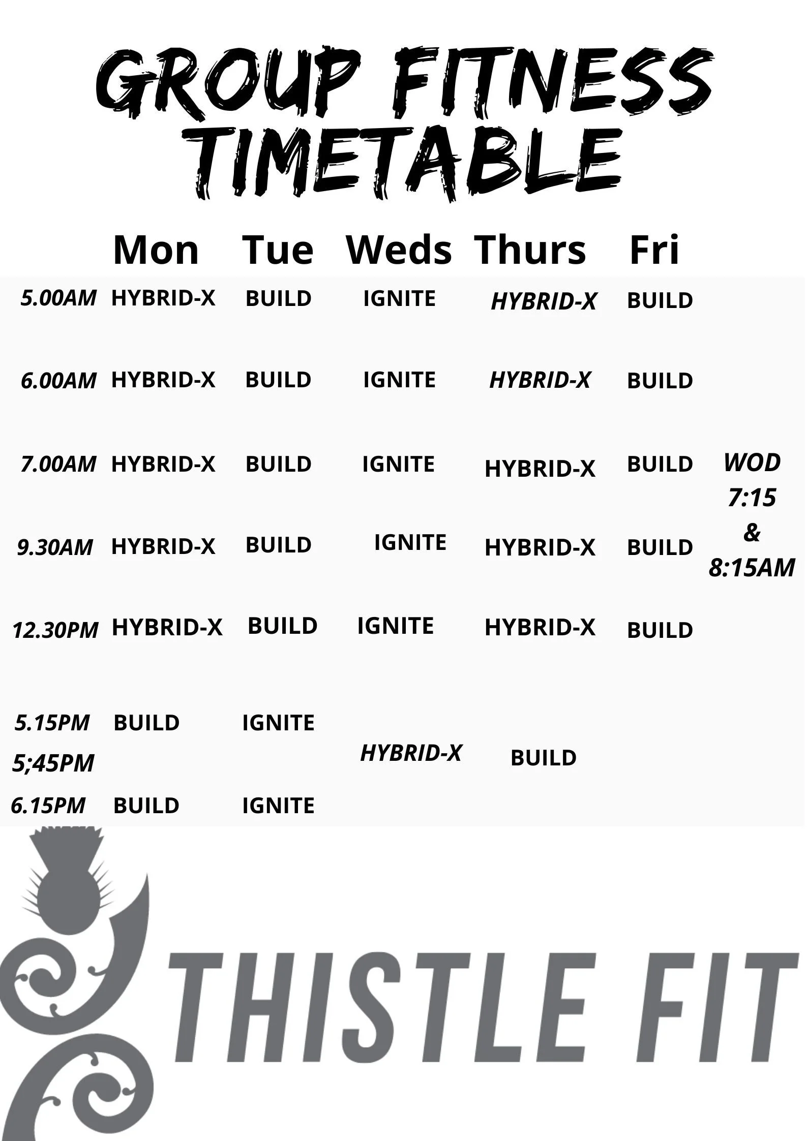 Timetable — Thistle Fit