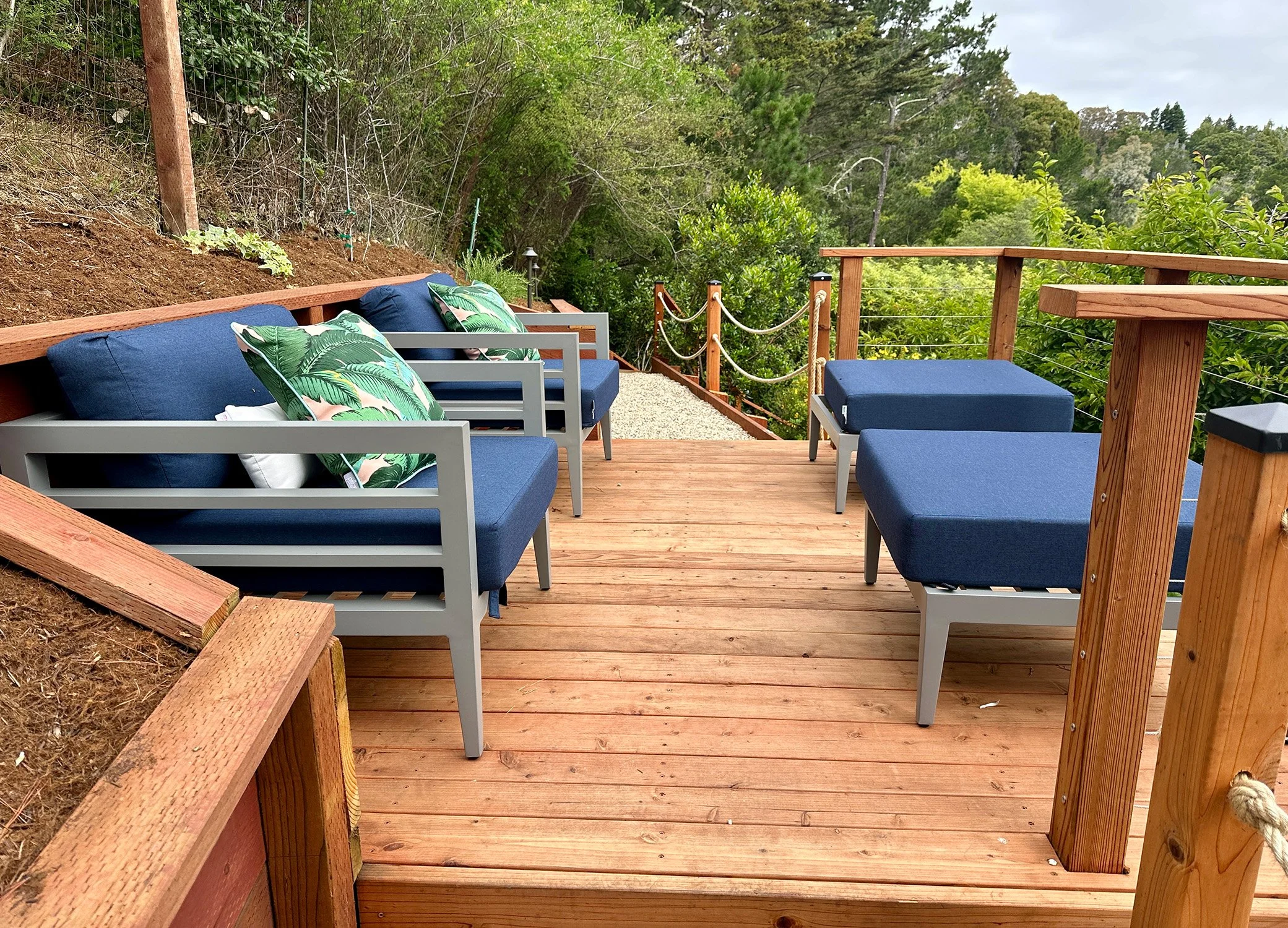 Seating Area on Hillside — Artistic Garden Designs | Silicon Valley ...