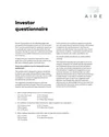 Investor Questionnaire — AIRE ADVISORS