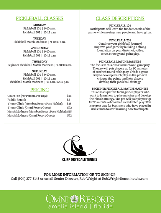 Premier Pickleball in the Sun Destination: Omni Amelia Island Resort — Pickleball in the Sun