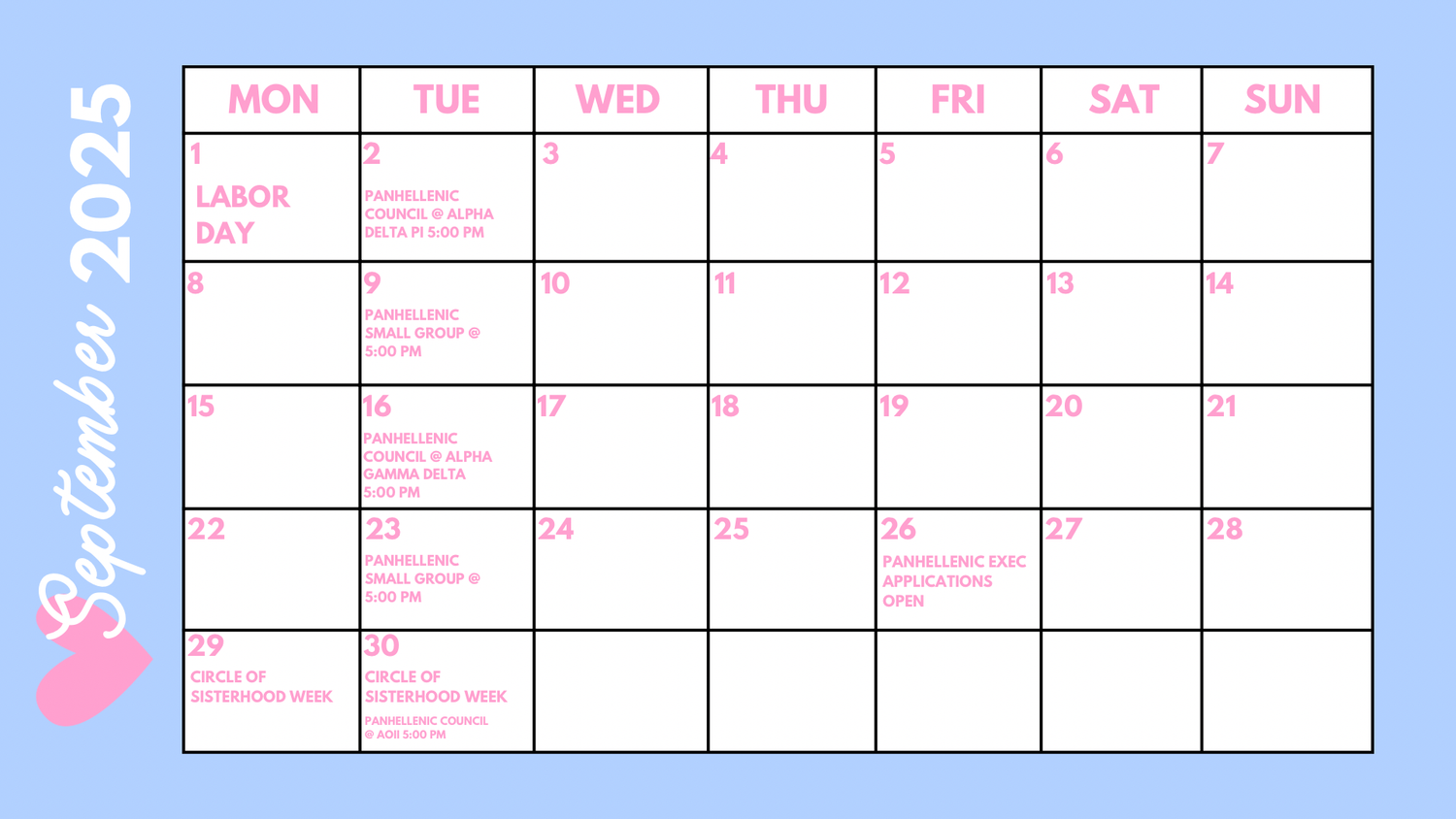 Calendar — Auburn University Panhellenic