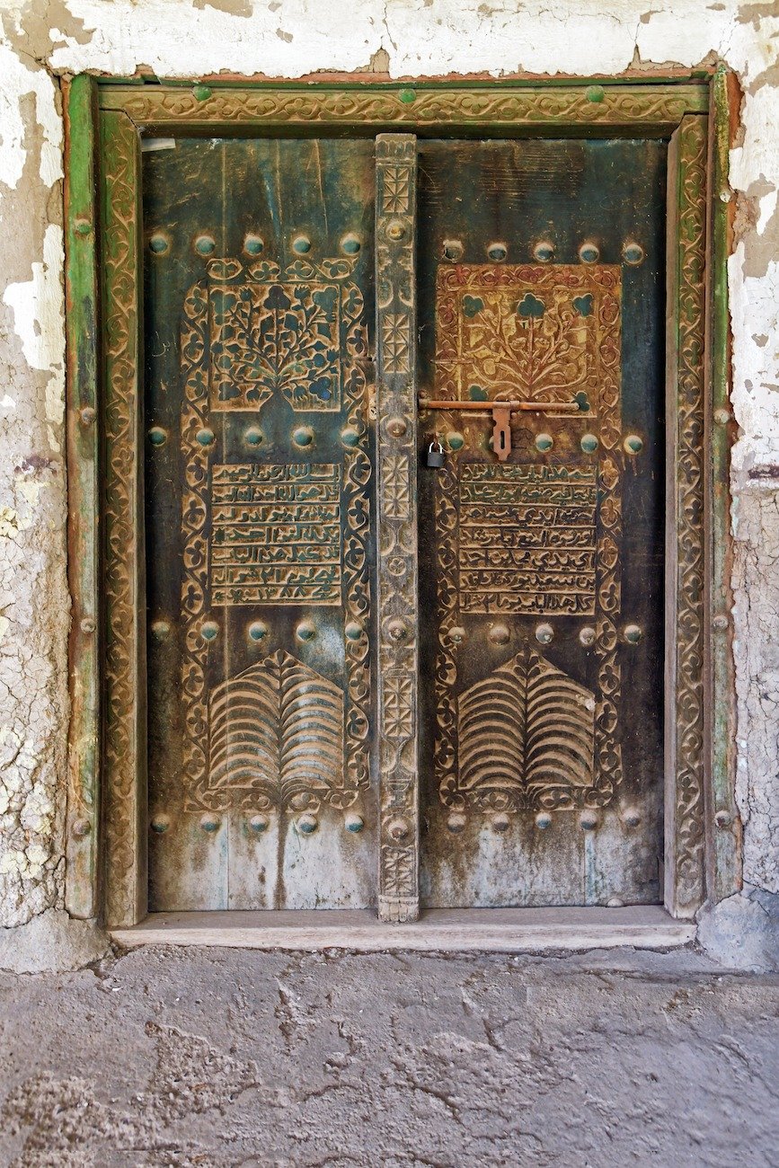 Carved and painted wooden doors were a common feature of Oman's pre ...