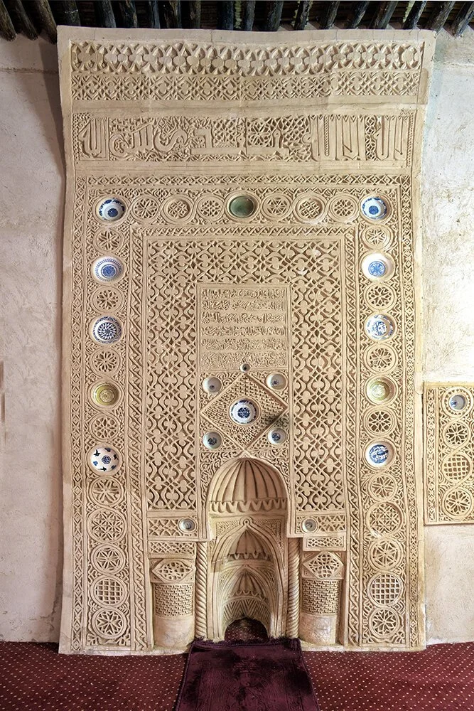 Carved stucco prayer niches in traditional Ibadi mosques mostly date ...