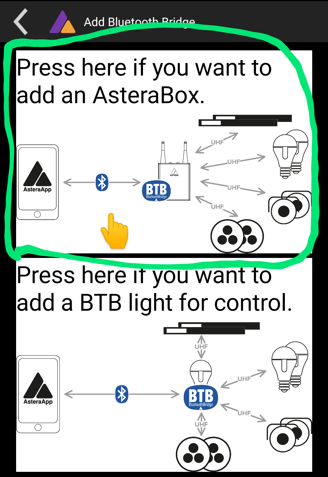 The Astera app - connecting and setting it up — david likes lights