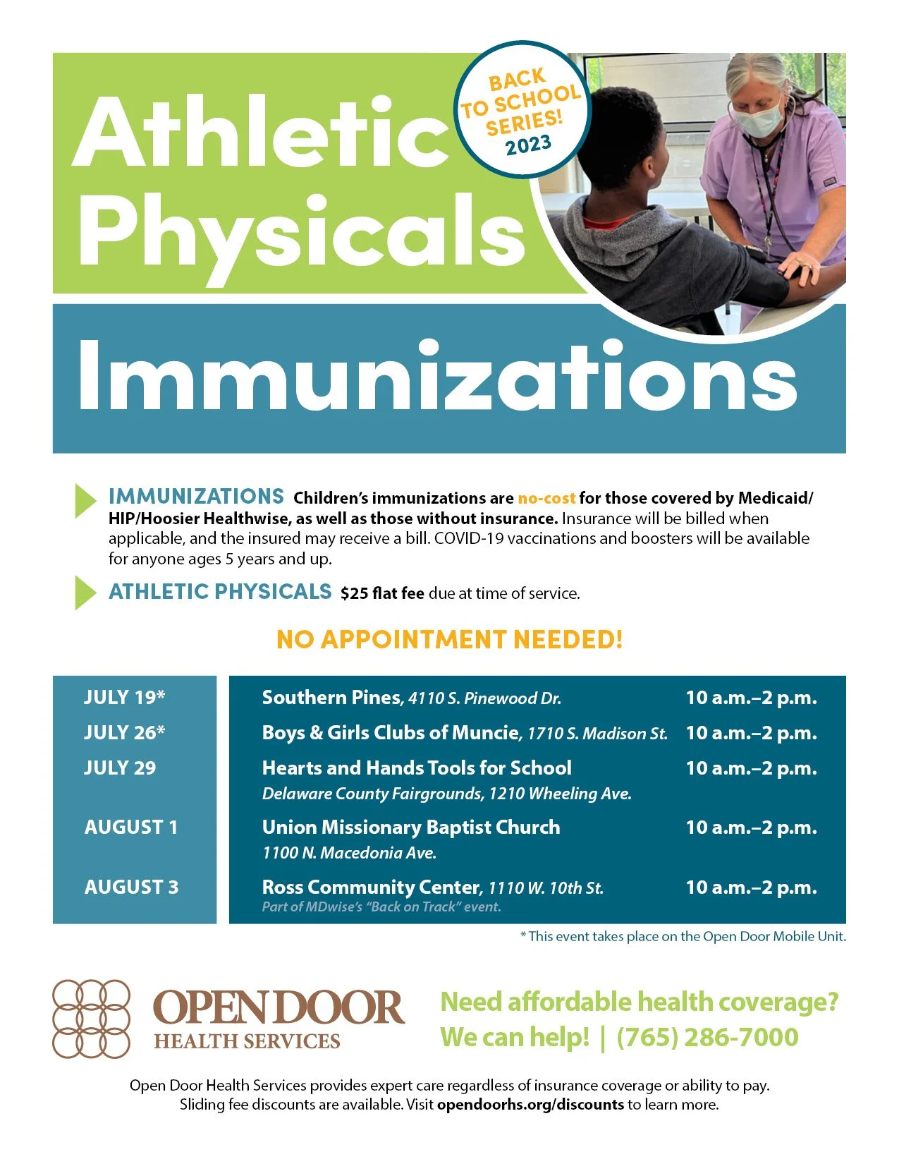 Back to School: Athletic Physicals and Immunizations — Open Door Health ...
