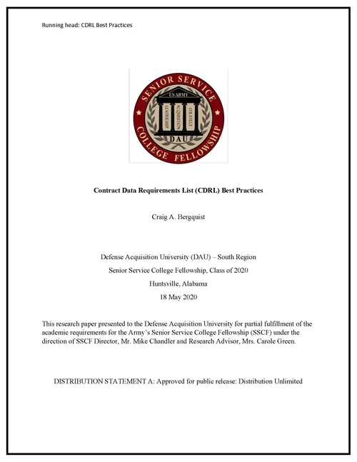 Contract Data Requirements List CDRL Best Practices — CMstat