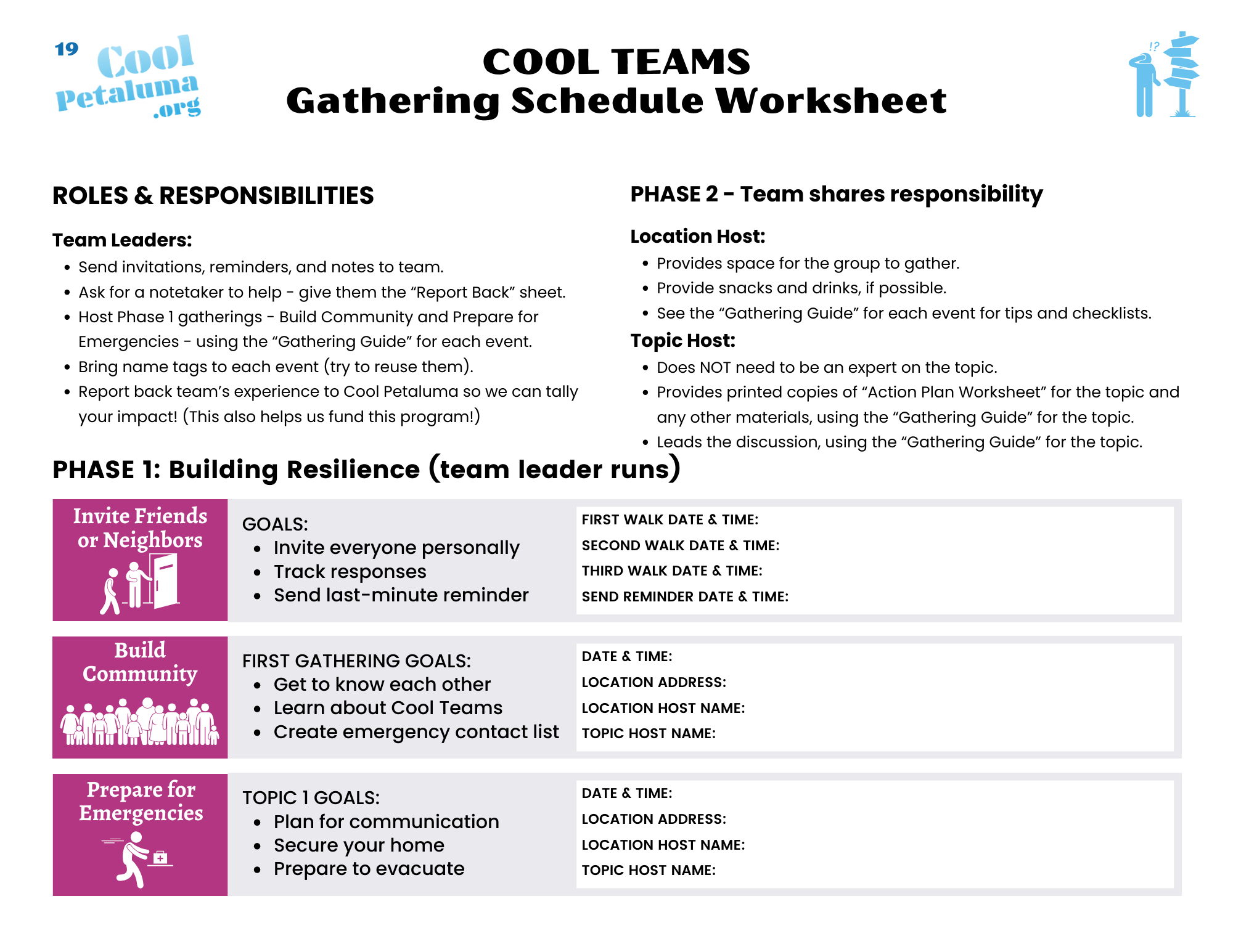 Team Gathering Plan Worksheet — Cool Petaluma