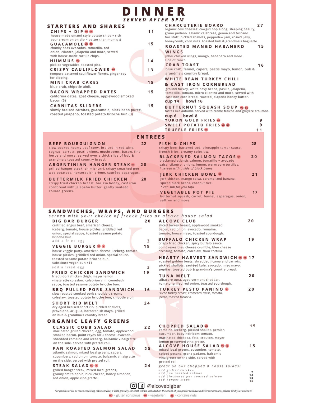 Alcove Menus — Alcove