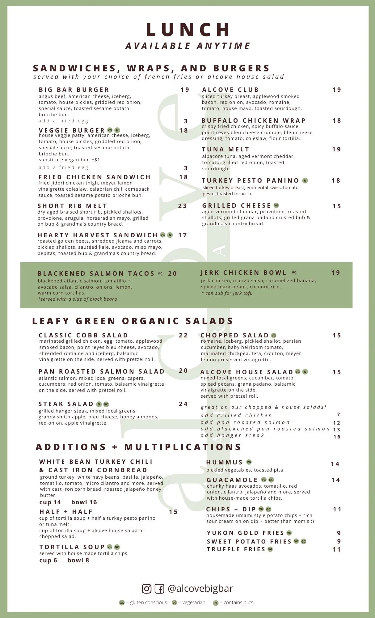 Alcove Menus — Alcove